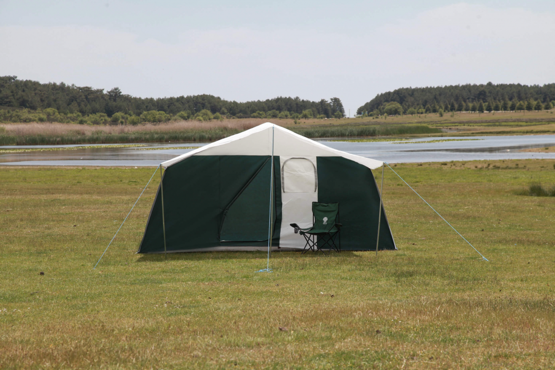 İki Odalı Yeşil SpunBond Kamp Çadırı